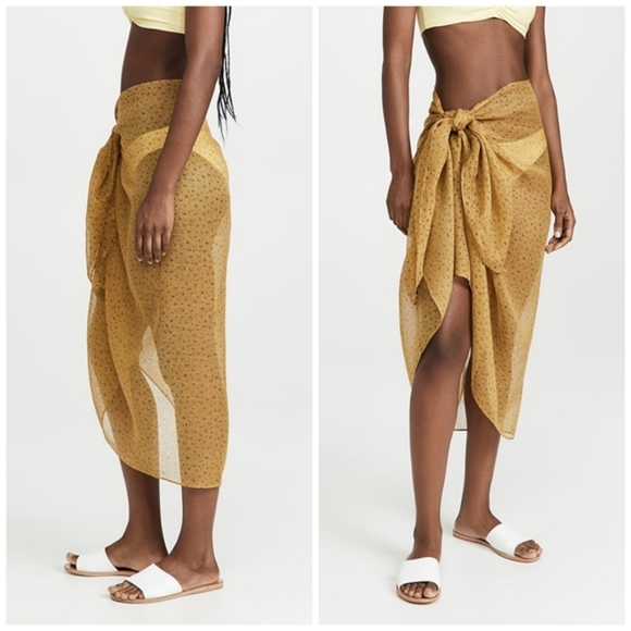 Madewell | Swim | Madewell Sarong Scarf Blanket Printed Mustard Yellow ...